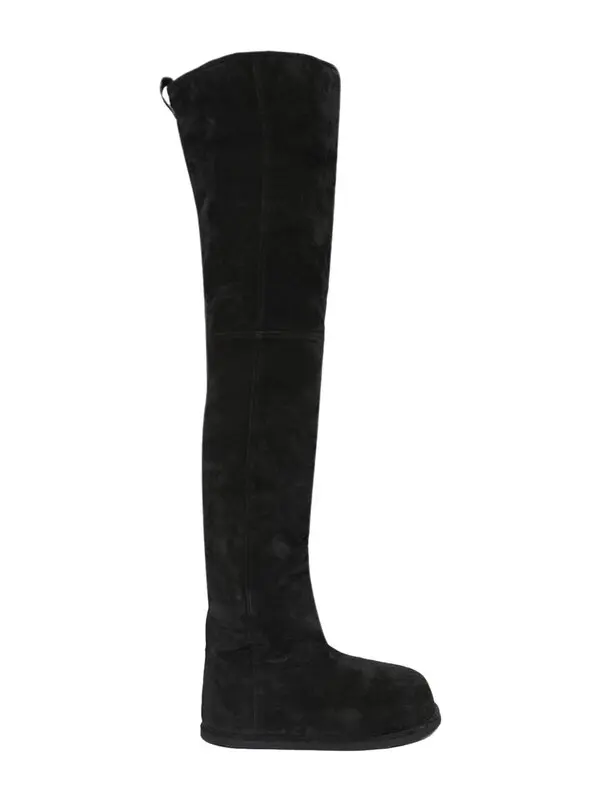 Amina Muaddi Heidi Round Toe Boots - Black