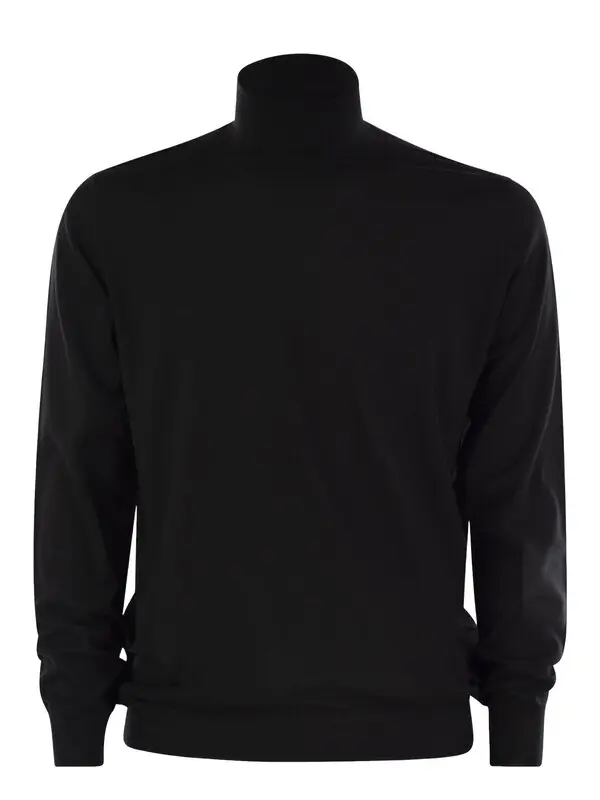 Fedeli Knitted Turtleneck Jumper - Black