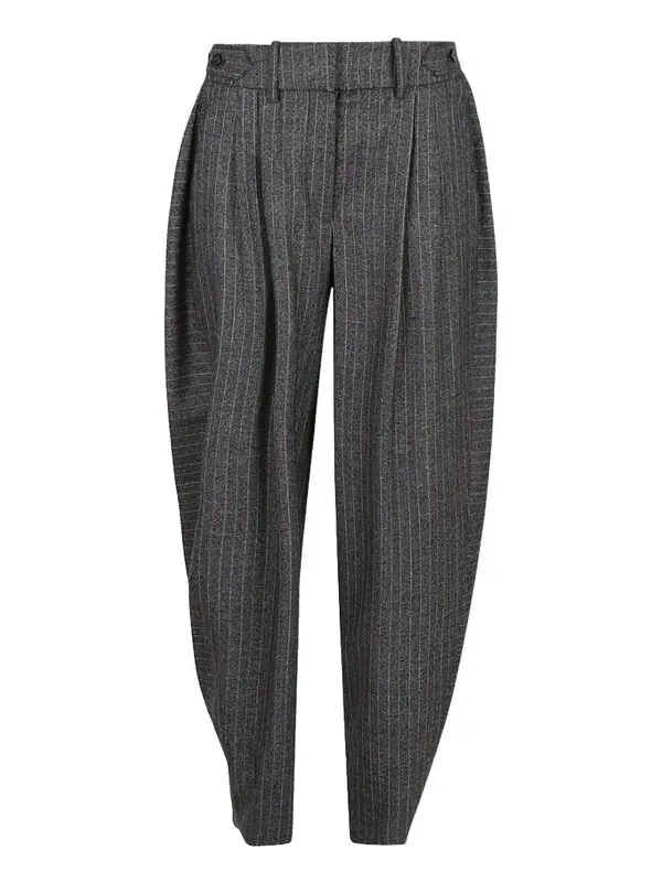 Stella McCartney Pinstriped Pleated Wide-leg Trousers - Black