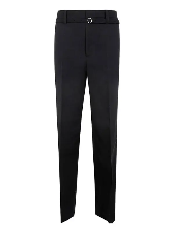 JIL SANDER Straight-leg Belted Tailored Trousers - Black