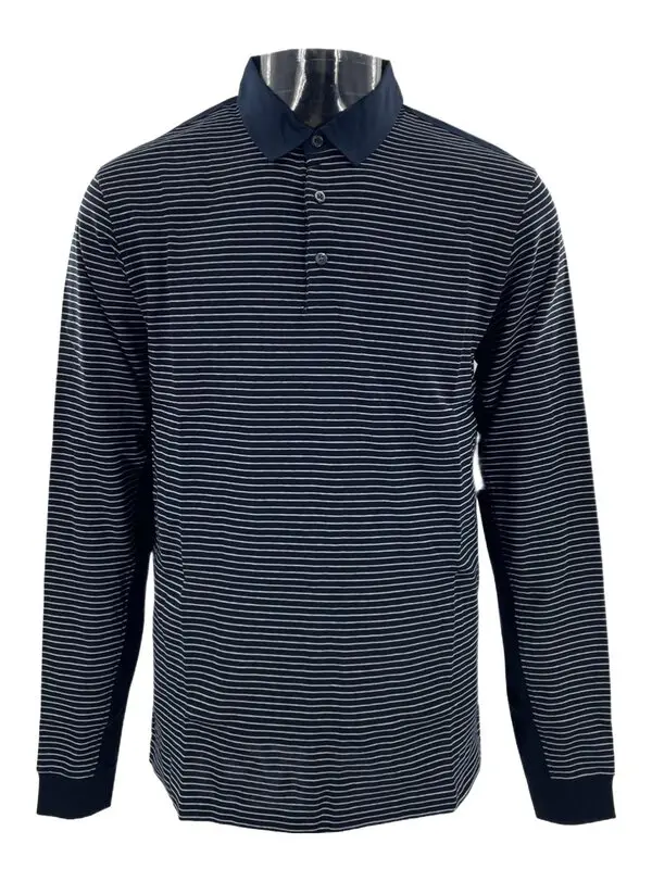 Dunhill Striped Long-sleeved Polo Shirt - Black