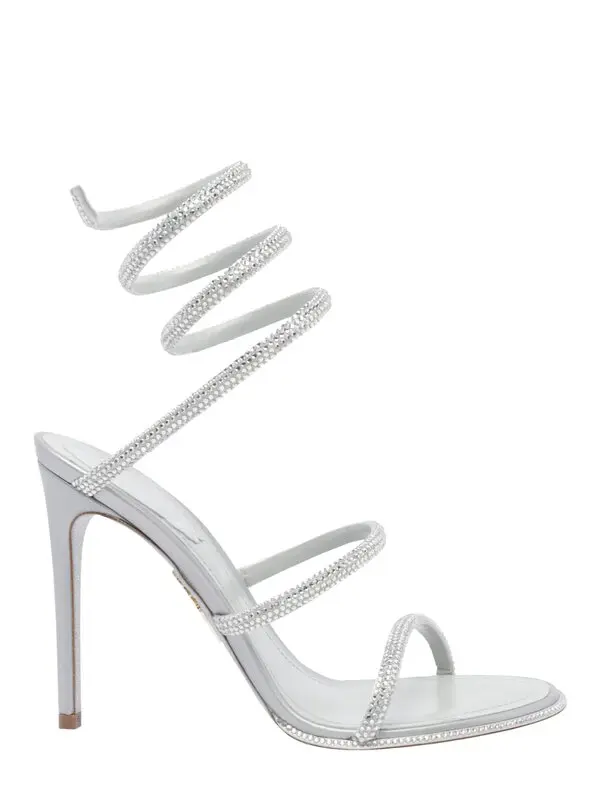 Rene Caovilla Embellished Stiletto Heeled Sandals - Silver
