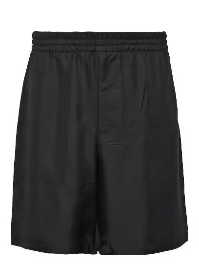 Prada Knee-length Elasticated Shorts With Logo Detail - Black