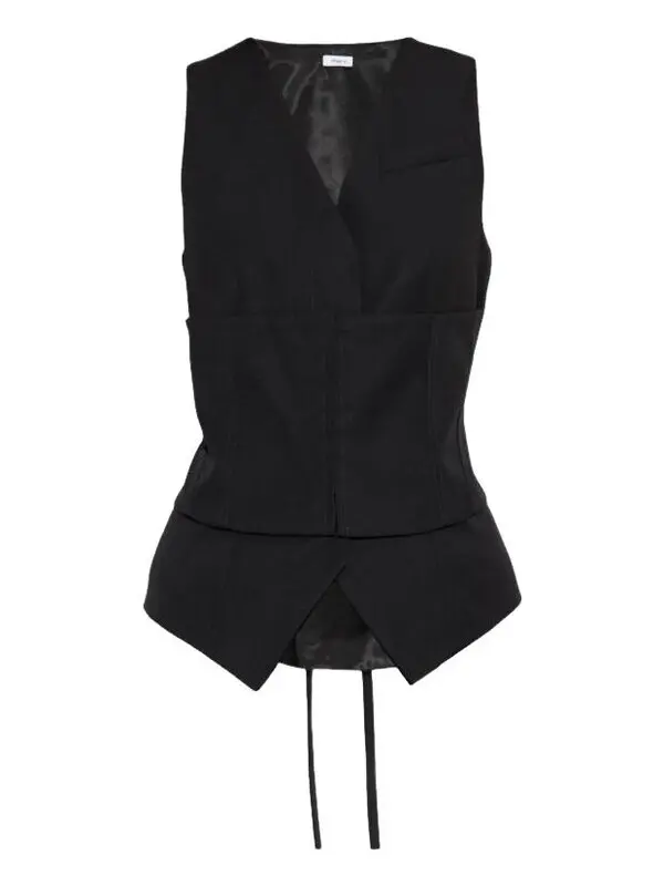 Alexander McQueen V-neck Sleeveless Vest With Side Ties - Black