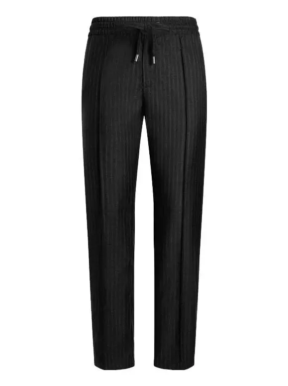 Dolce & Gabbana Striped Drawstring Trousers - Black