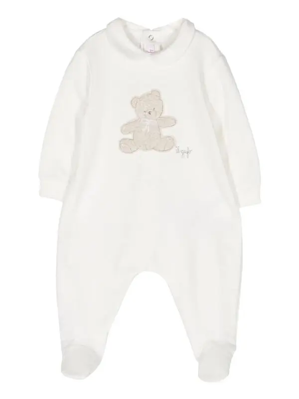 IL GUFO Teddy Bear Patch Bodysuit - White