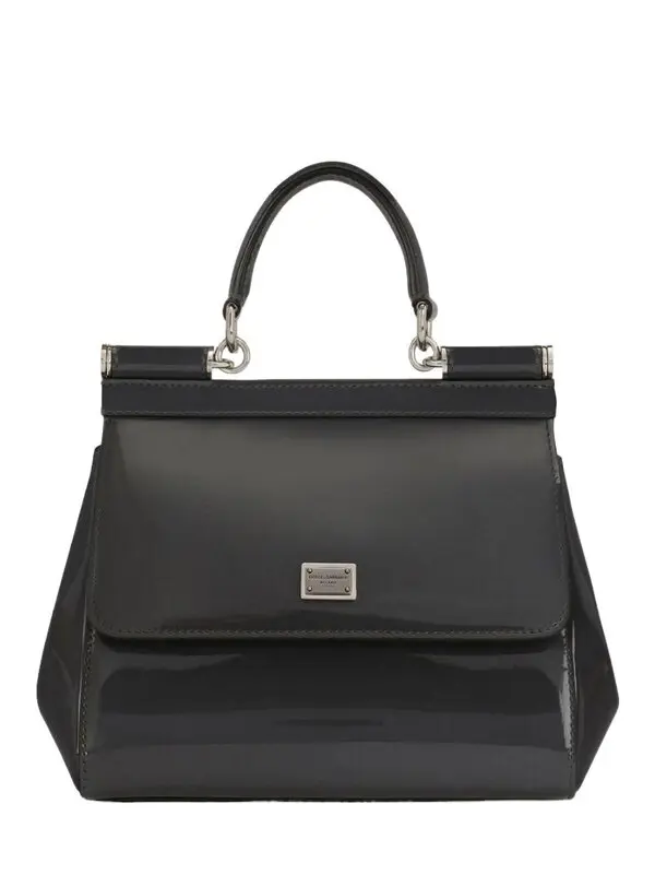 Dolce & Gabbana Logo Plaque Sicily Bag - Black