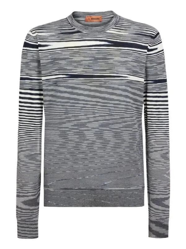 Missoni Striped Crewneck Long-sleeved Jumper - Gray