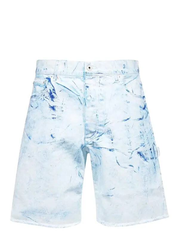 Heron Preston Logo Denim Shorts - Blue