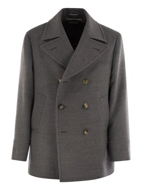 Brunello Cucinelli Double-breasted Wool Coat - Black