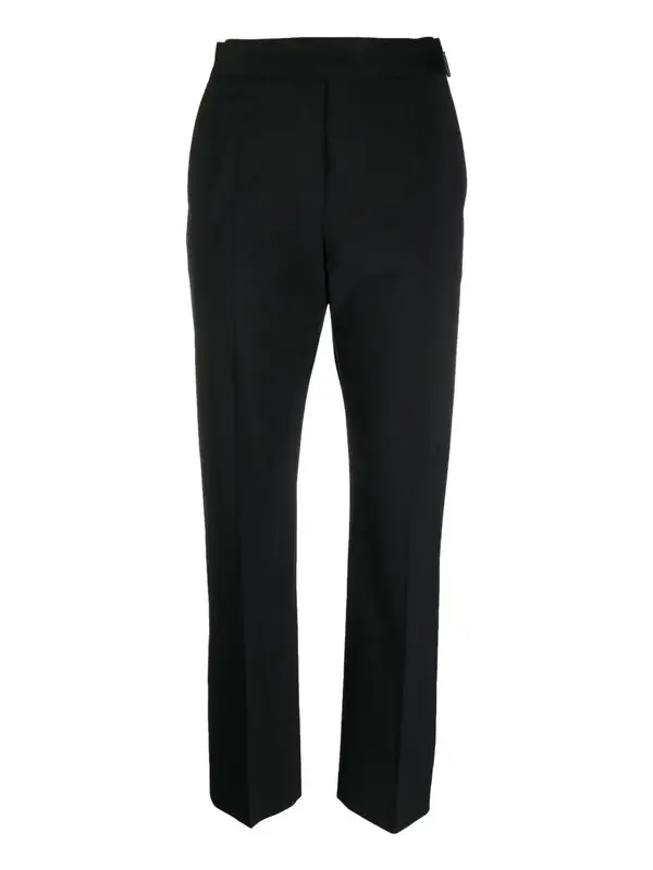 MSGM Logo Waistband Tapered-leg Trousers - Black