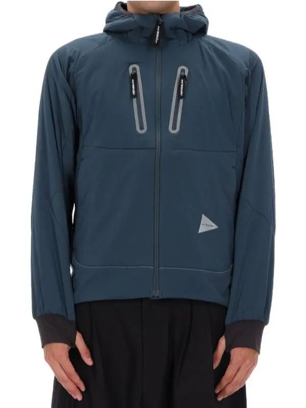 AND WANDER Alpha Air Zip-up Hoodie - Blue
