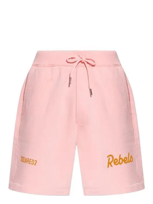 Dsquared2 Logo Embroidered Drawstring Shorts - Pink