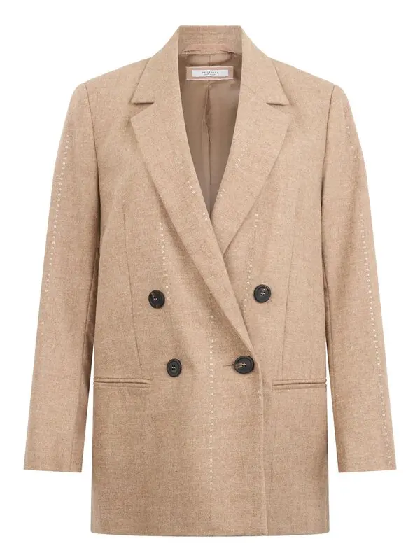 Peserico Studded Double-breasted Blazer - Nude