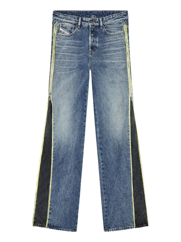 DIESEL® Straight Leg Zipper Detail Jeans - Gray