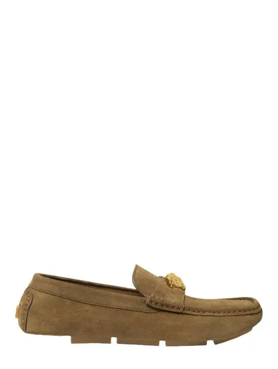 Versace La Medusa Slip-on Loafers - Brown  Gold