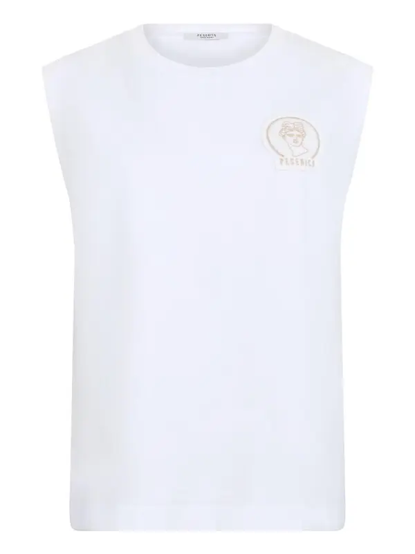 Peserico Logo-patch Sleeveless Tank Top - White