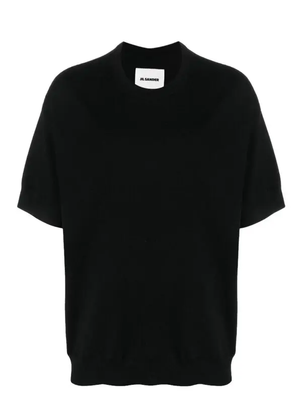 JIL SANDER Short-sleeved Knitted Jumper - Black
