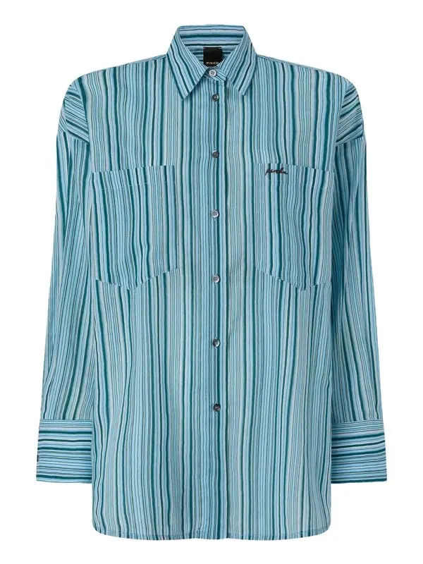 Pinko Striped Buttoned Shirt - Blue