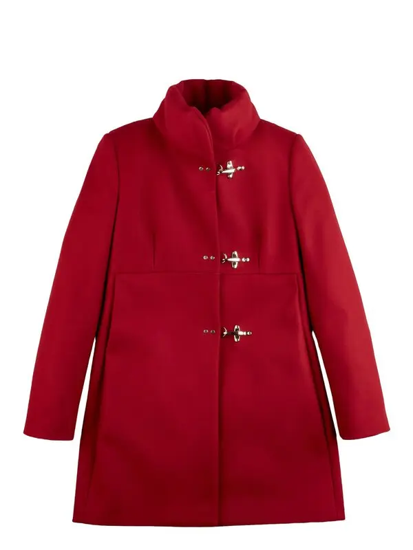 FAY Virginia Hook-closure Coat - Red