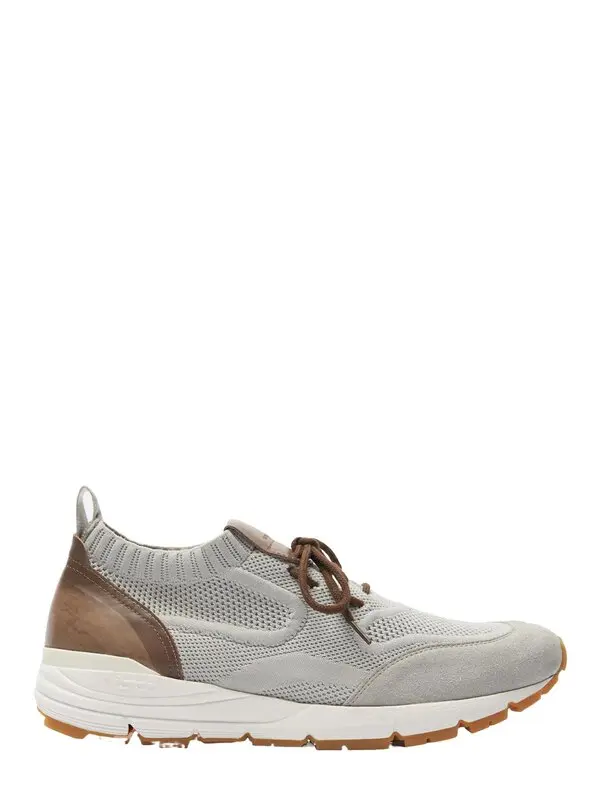 SCAROSSO Robbie Knitted Lace-up Sneakers - Grey