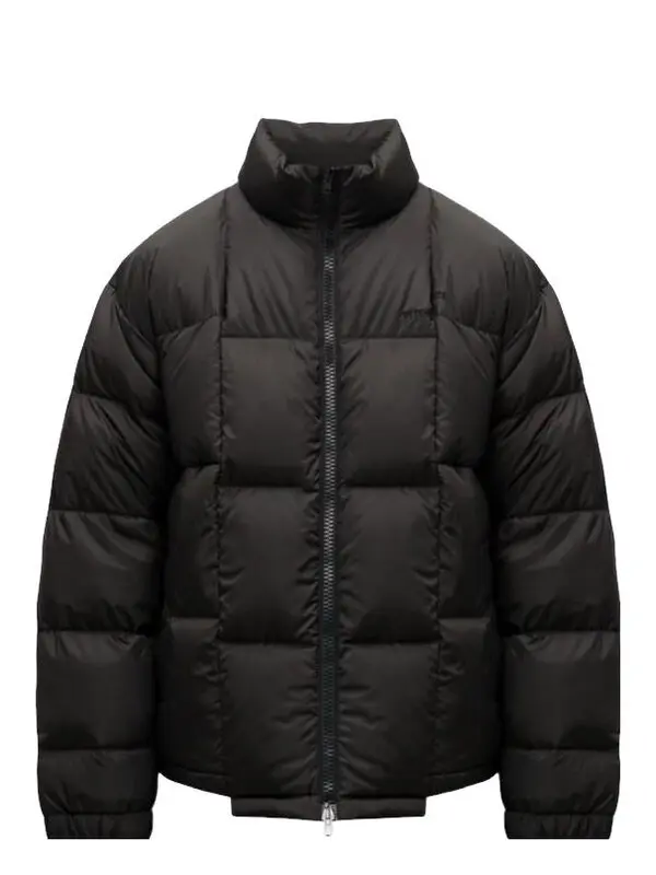 Vetements Logo Embroidered Zip-up Padded Jacket - Black