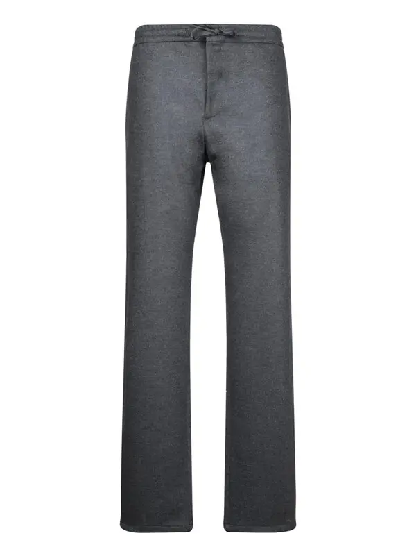 Canali Flannel Classic Trousers - Dark Gray
