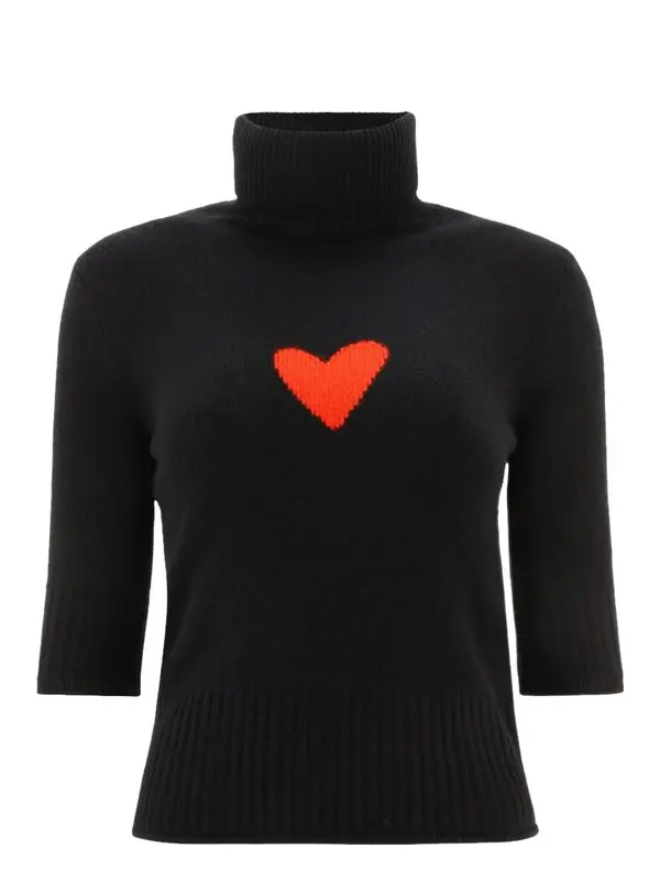 Sportmax Caring High-necked Sweater With Heart Detail - Black