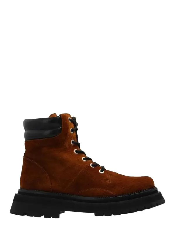 Ami Suede Lace-up Ankle Boots - Brown
