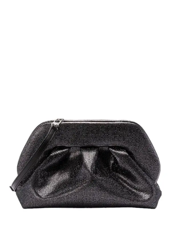 THEMOIRE Tia Clutch Bag With Shoulder Strap - Black