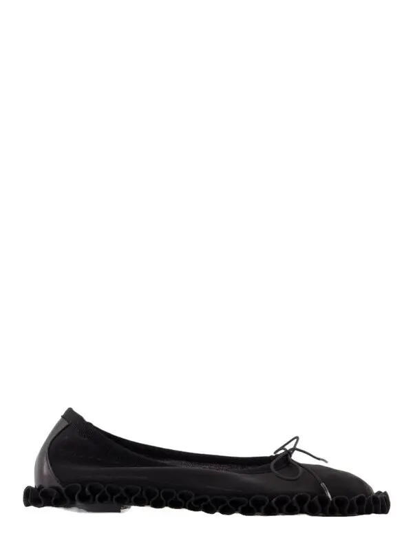 Simone Rocha Frilled Mesh Slip-on Ballet Flats - Black