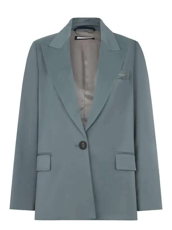 Peserico Single-breasted Tailored Blazer With Crystal Embellishments - Gray