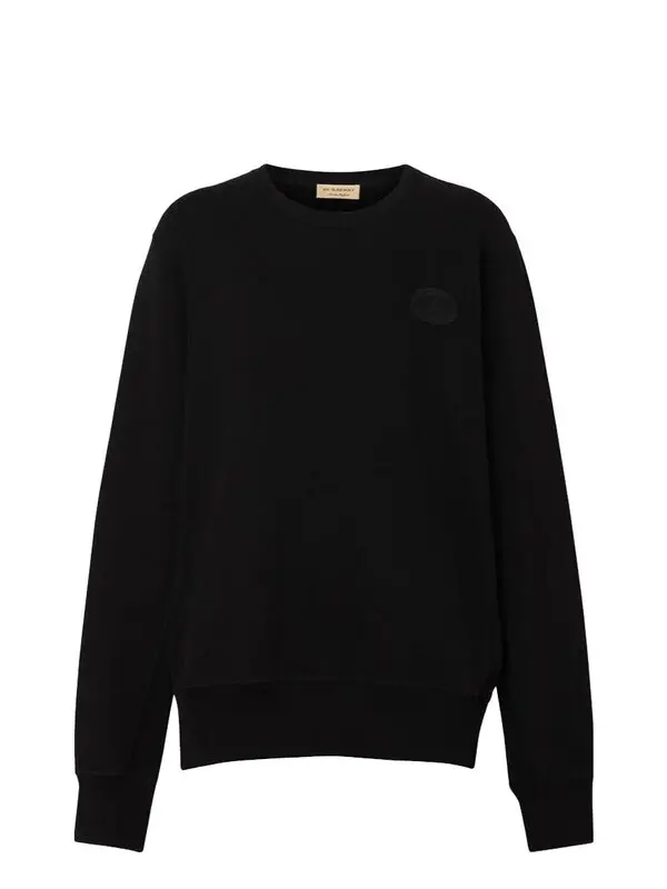 Burberry Crest Detail Cotton Sweatshirt - Black