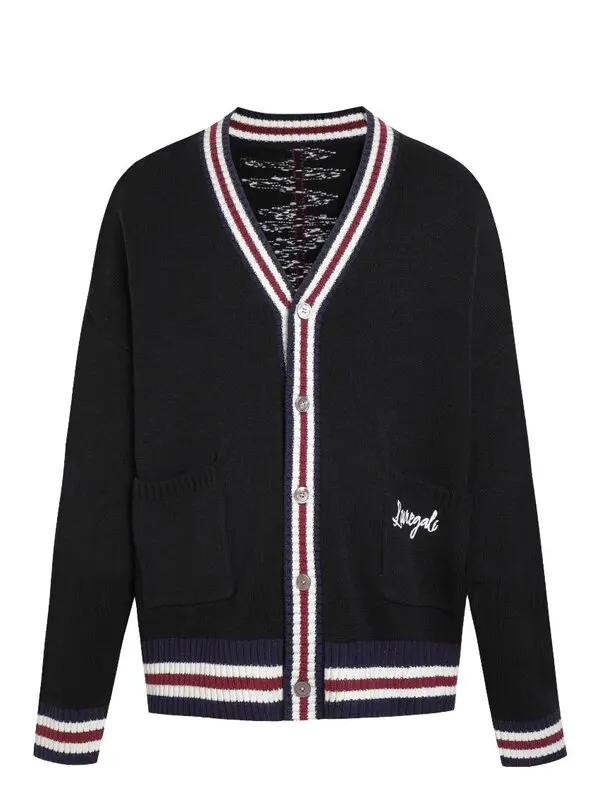LIUREGALI Sonic Jacquard Knitted Cardigan - Black