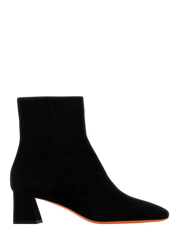 Santoni Classic Block Heel Ankle Boots - Black