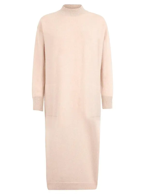 Peserico Round Neck Knitted Midi Dress - Nude