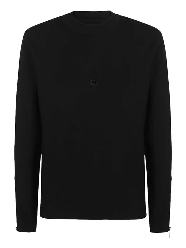 Givenchy Logo Embellished Crewneck Sweater - Black