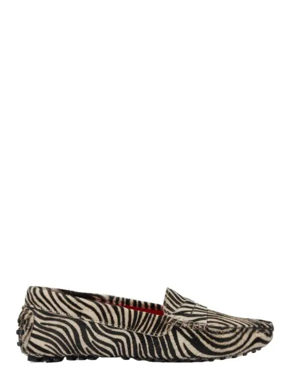 SCAROSSO Ashley Print Slip-on Loafers - Zebra