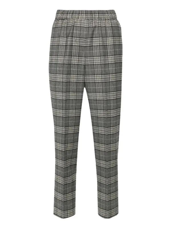 Peserico Plaid Tapered Pants - Black