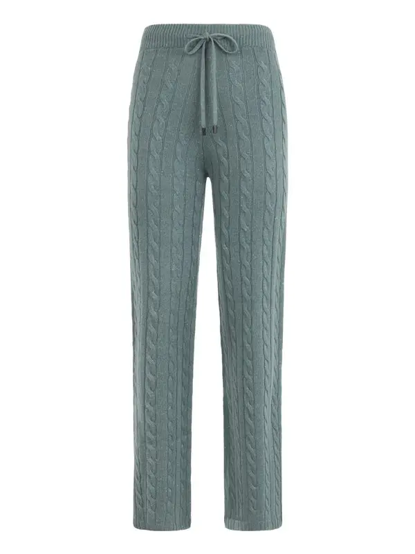 Peserico Knitted Slim Cut Trousers - Green