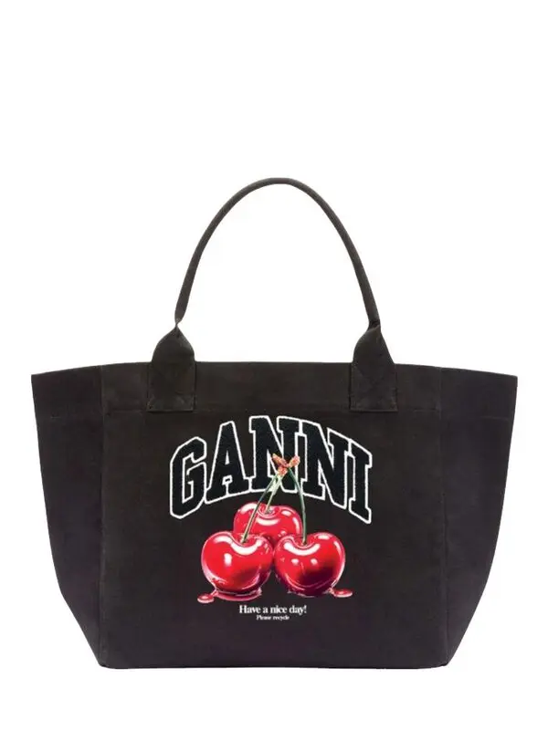 GANNI Cherry Tote Bag - Phantom Black