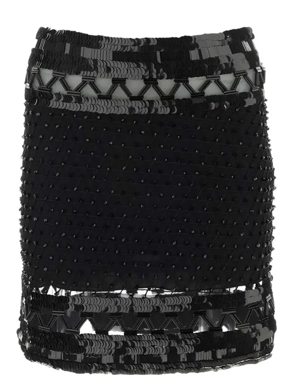 Alberta Ferretti Sequins-embellished Mesh Mini Skirt - Black