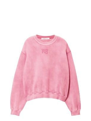 Alexander Wang Logo Embossed Crewneck Sweatshirt - Pink
