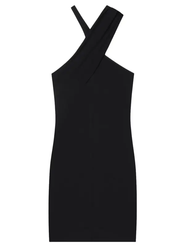 COURREGES Courrèges Criss-cross Mini Jersey Dress - Black