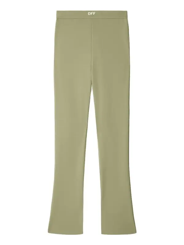 Off-White Logo-print Bootcut Leggings - Green