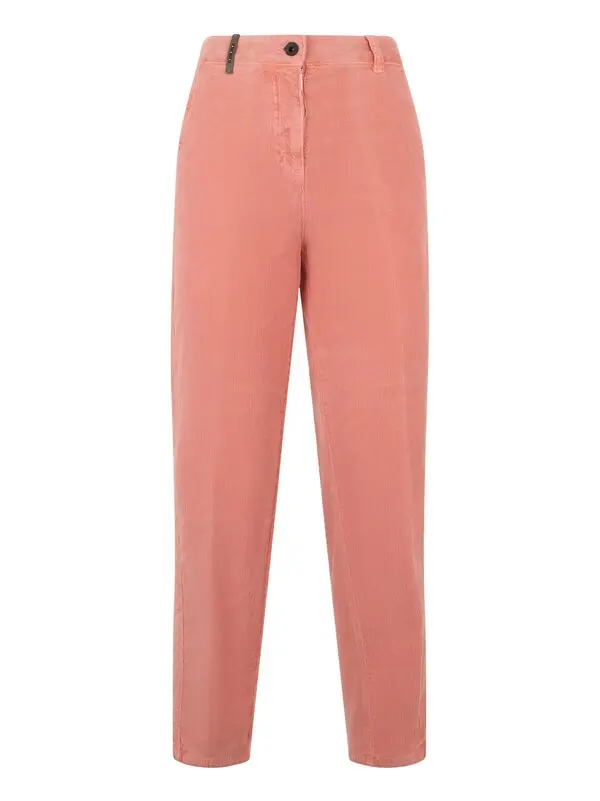 Peserico High-waist Corduroy Pants - Pink