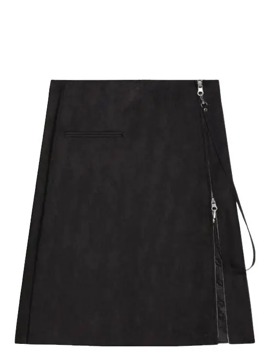 COURREGES Courrèges Zipped Lace Midi Skirt - Black