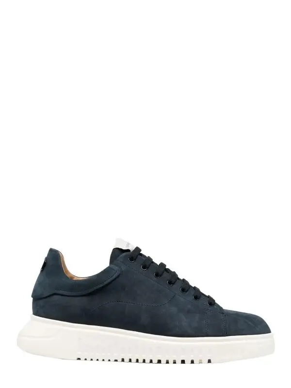 Emporio Armani Logo Plaque Low-top Sneakers - Black