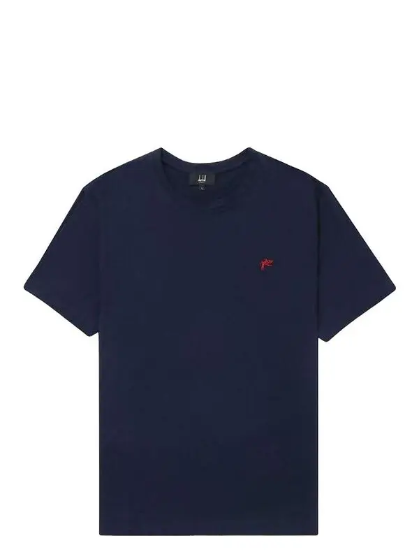 Dunhill Round Neck Embroidered T-shirt - Black