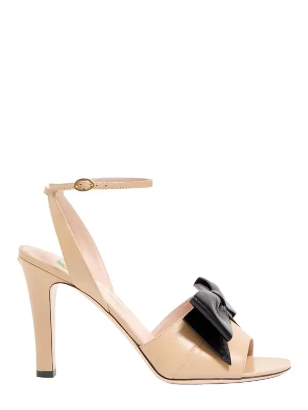 Valentino Garavani Kidskin Bow Detail Sandal 95mm - Sand